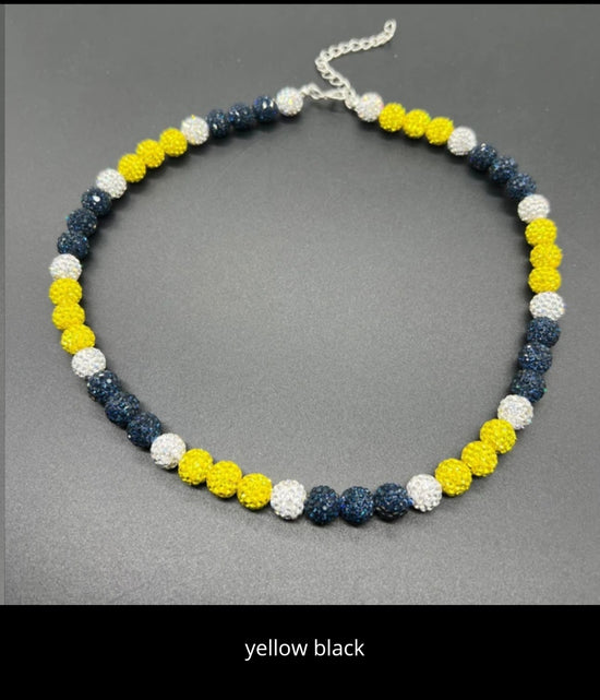 Baseball ice necklace 20 in. Glitter Rhinestone Beaded Necklace – Wild ...